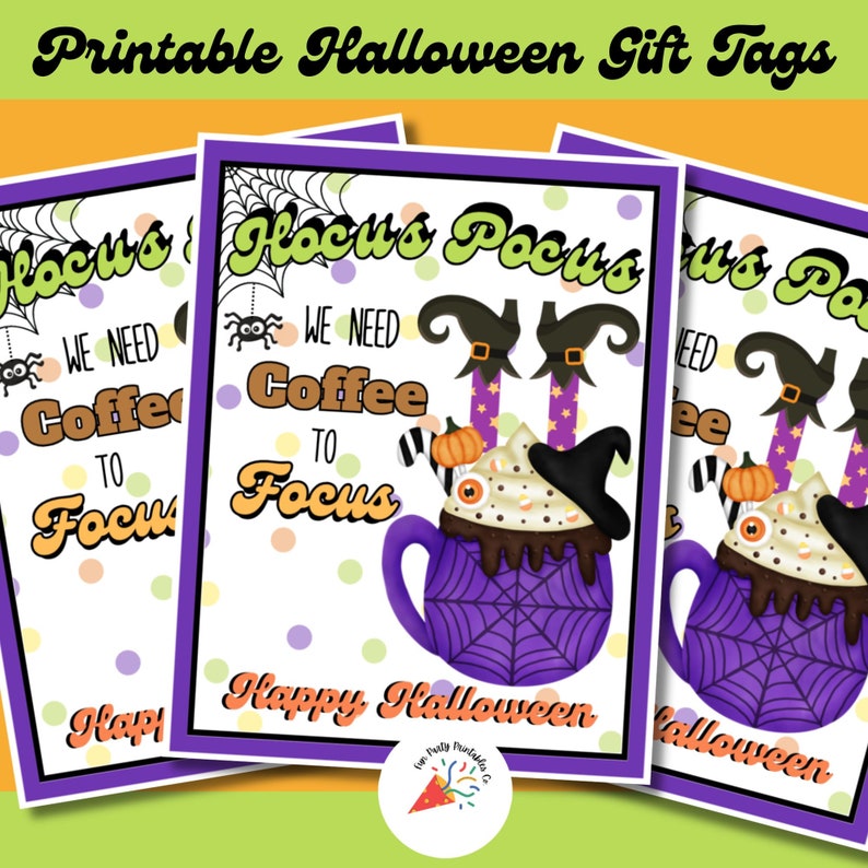 Happy Halloween Gift Tags Hocus Pocus We Need Coffee to - Etsy