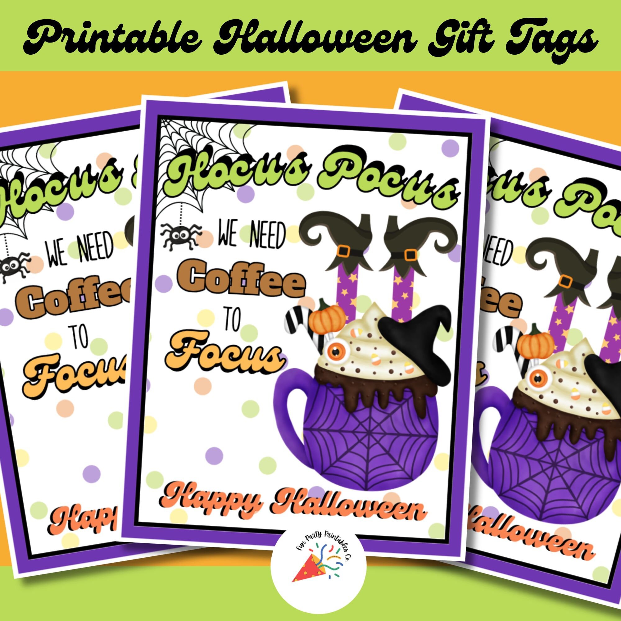 Happy Halloween Gift Tags Hocus Pocus We Need Coffee to - Etsy