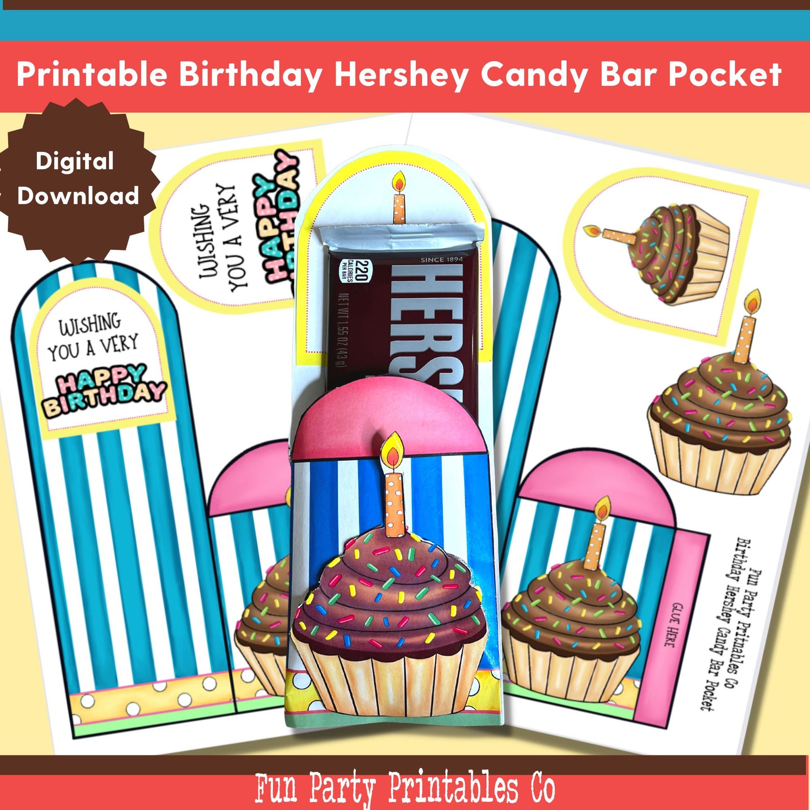 Printable Birthday Candy Bar Wrapper, Happy Birthday Printable, DIY ...
