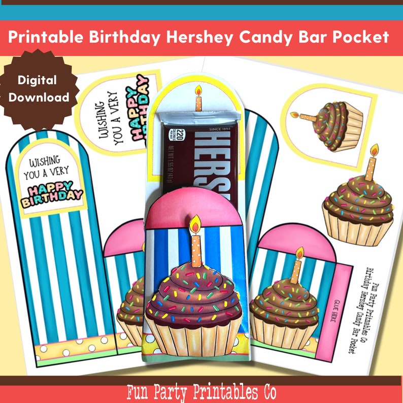 Printable Birthday Candy Bar Wrapper, Happy Birthday Printable, DIY ...