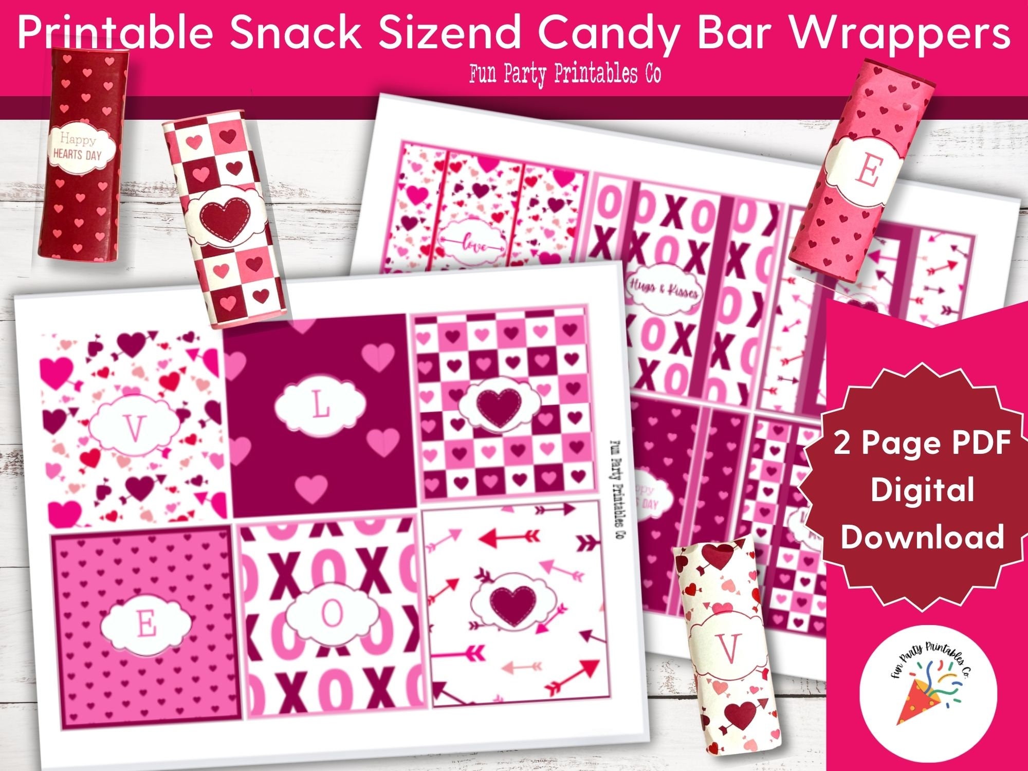Valentine Candy Wrappers, Snack Size Candy Bar, Candy Bar Labels, Candy ...