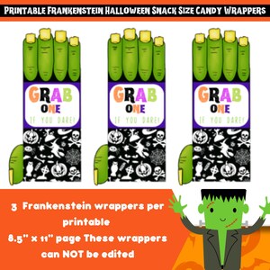 Halloween Printable Snack Size Candy Bar Wrapper, Trick or Treat ...