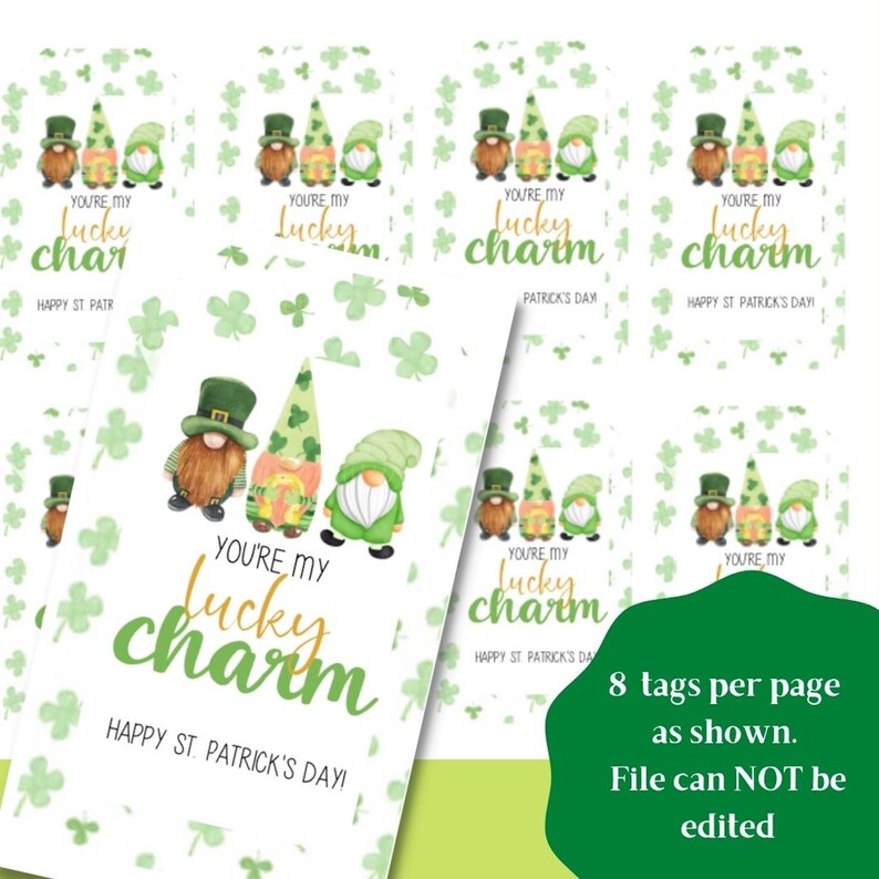 St. Patrick's Day Gift Tag You're My Lucky Charm St. - Etsy