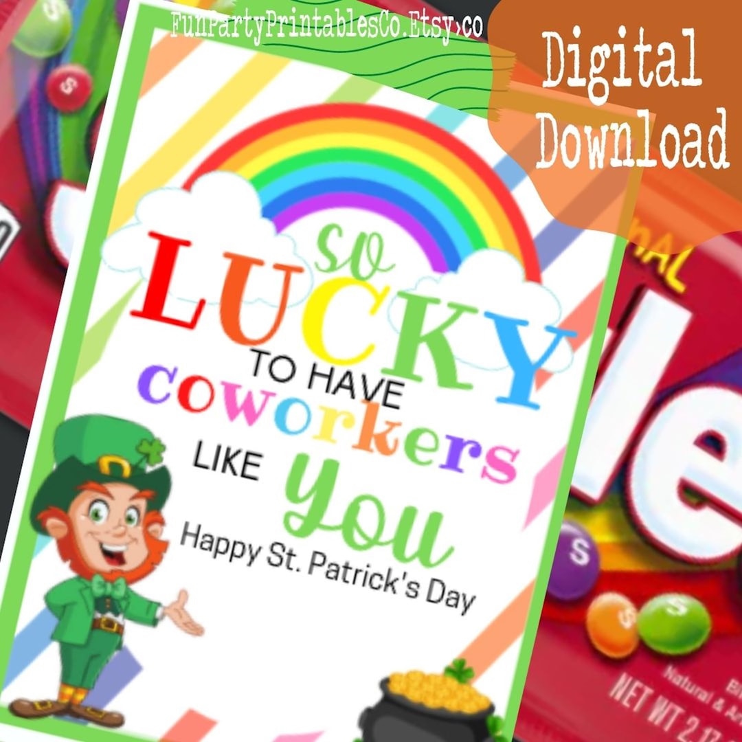 St. Patrick's Day Coworker Gift Tag: Lucky Printable (PDF) - Etsy