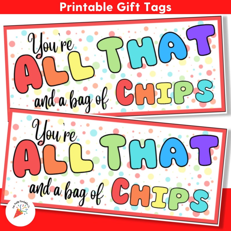 Chip Bag Gift Tag: Employee/teacher Appreciation (digital Download) - Etsy