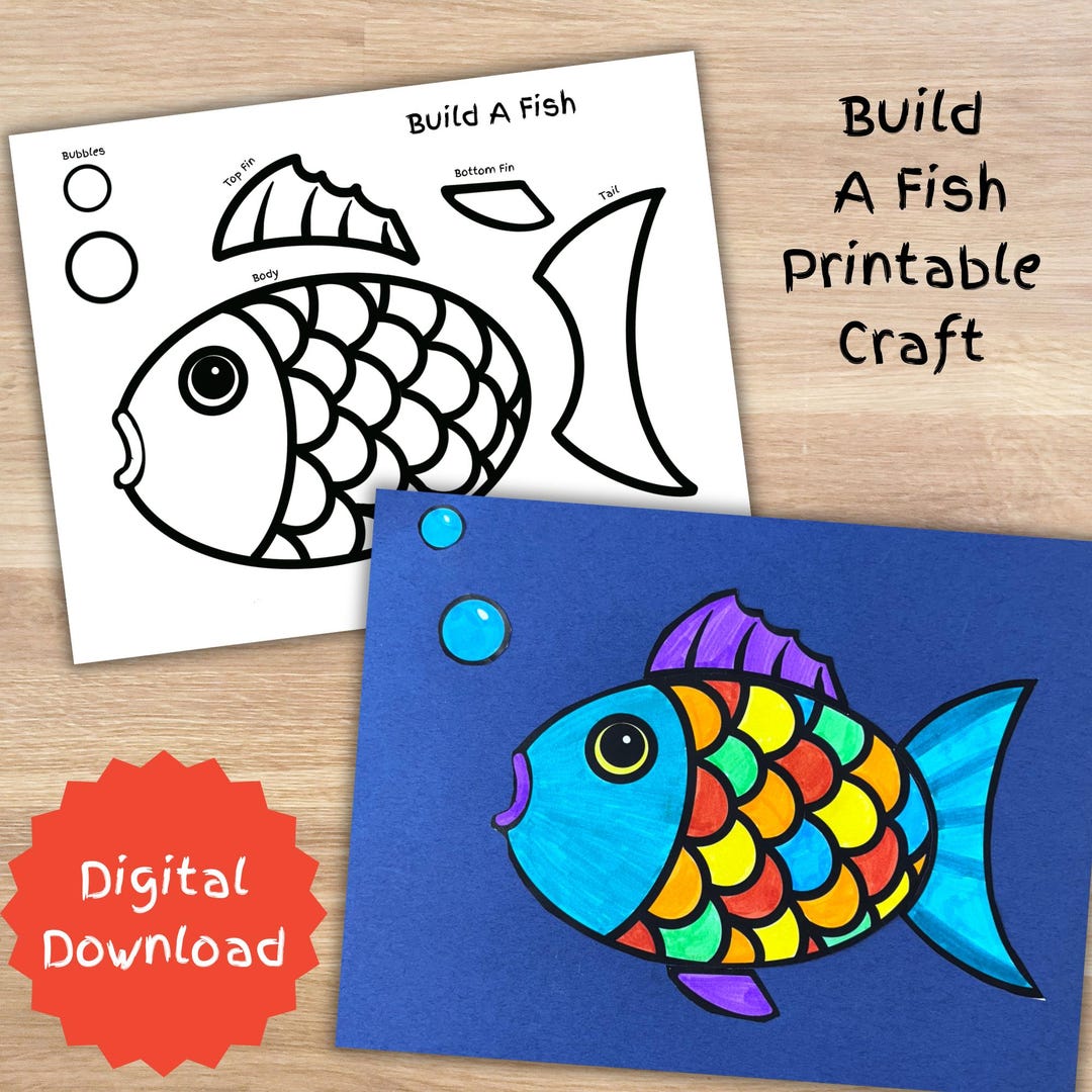 Fish Craft Printable: Build-a-fish Activity for Kids (digital Download ...