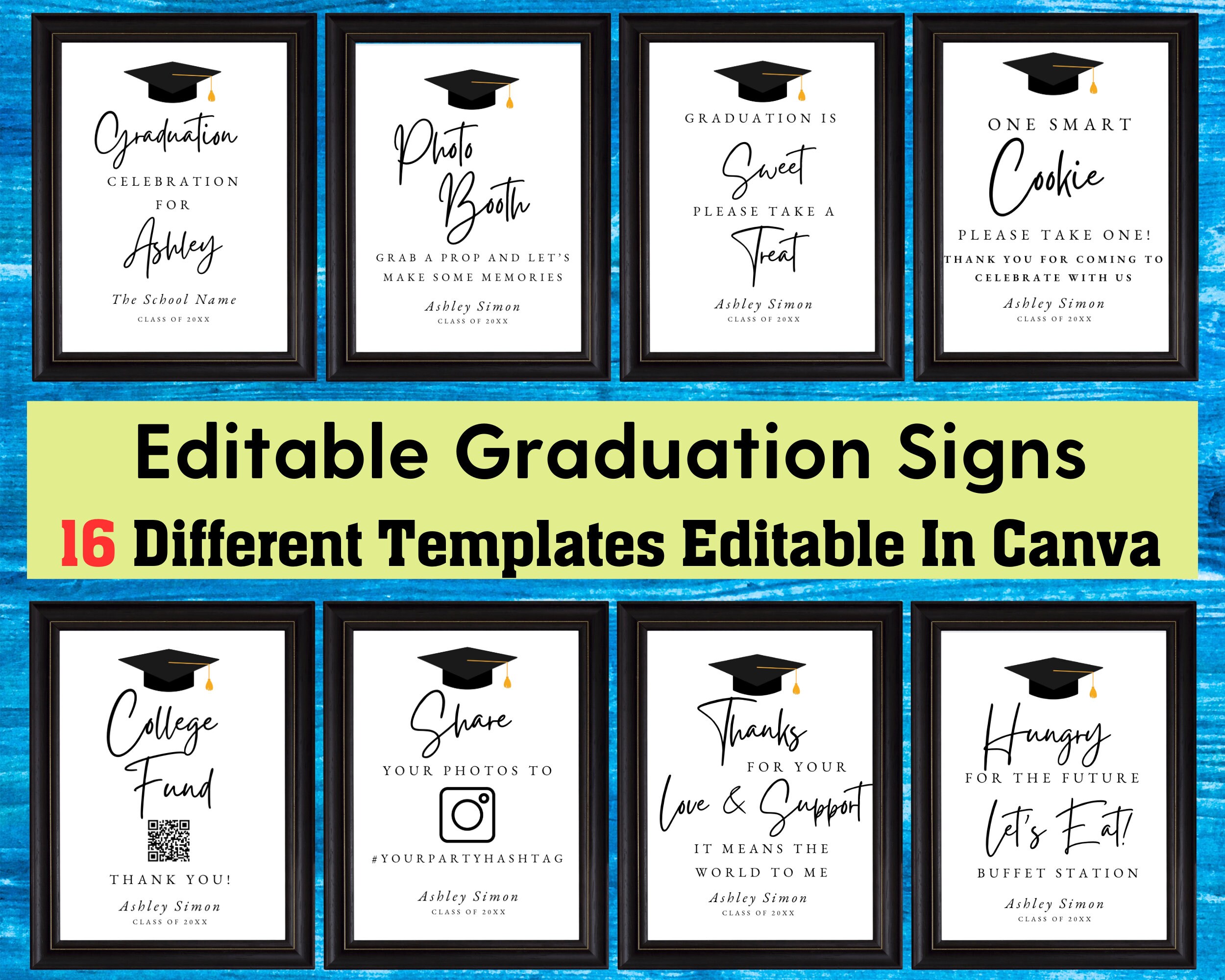 Editable Graduation Party Signs: 2024 Template Bundle (digital Download ...