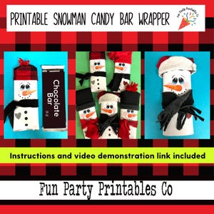 Snowman Candy Bar Wrapper: Christmas Stocking Stuffer (printable PDF ...
