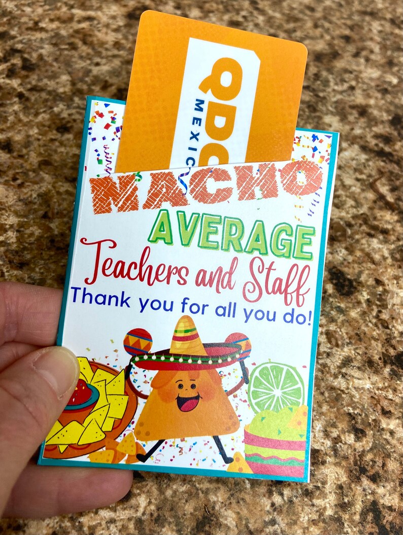 Teacher Appreciation Printable Gift Bundle: Taco, Nacho, Guacamole (DIY ...