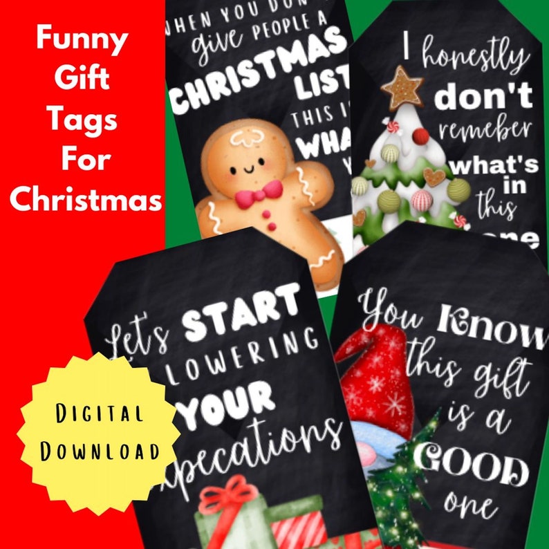 Funny Christmas Gift Tags Printable, White Elephant, Hilarious Gift ...