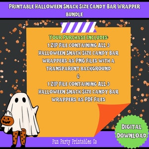 Halloween Printable Snack Size Candy Bar Wrapper Bundle, Candy Wrapper ...