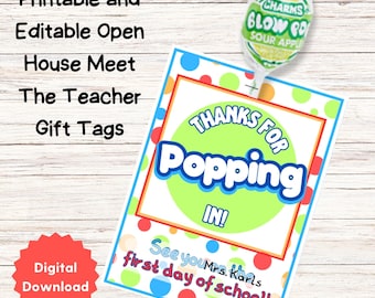 Thanks for Popping in Open House Treats - Etsy