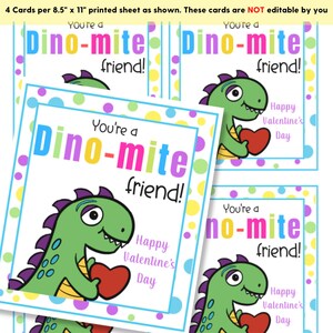 Dino-mite Dinosaur Valentine's Day Card, Kids Printable Valentine's Day ...