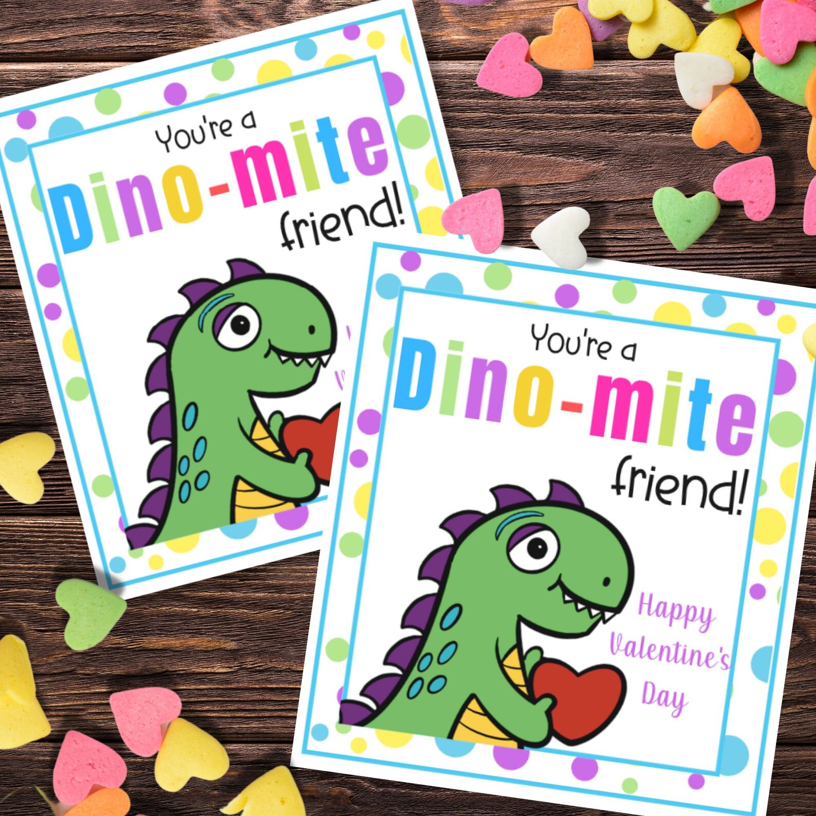 Dino-mite Dinosaur Valentine's Day Card Kids Printable - Etsy