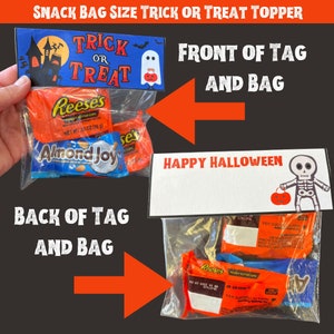 Treat Bag Topper, Trick or Treat, Printable Bag Topper, Halloween Bag ...