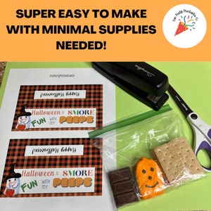 Halloween S'mores Peeps Printable, Happy Halloween Tag, Smores Kit, S ...