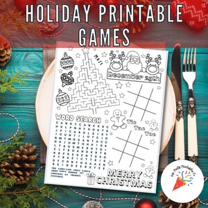 Christmas Party Games Printable Holiday Games, Kids Activity Page, Word ...