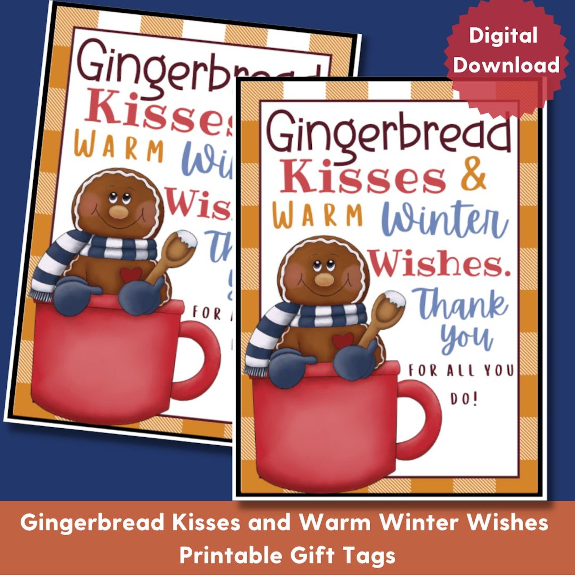 Christmas Employee Appreciation, Gingerbread Man Gift Tags, Thank You ...