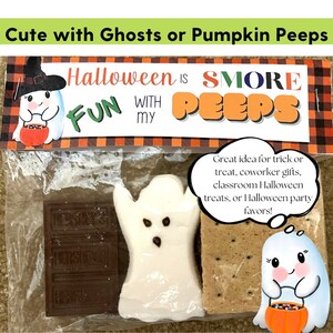 Halloween S'mores Peeps Printable, Happy Halloween Tag, Smores Kit, S ...