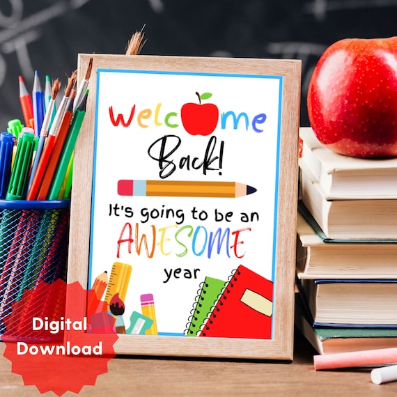 Welcome Back to School Printable Sign Rainbow Back to School - Etsy
