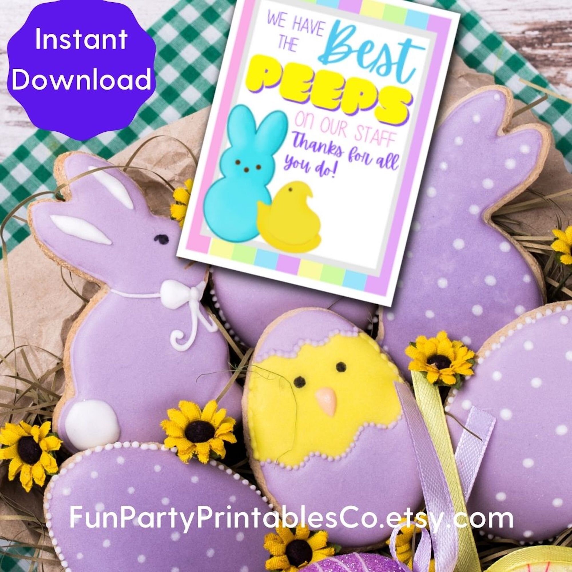 Easter Candy Printable Tags, Staff Gift Tag, Staff Peeps Tag, Staff ...
