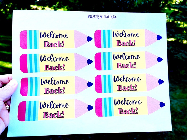 Welcome Back to School Printable Tags, Pencil Welcome Back Tag, New ...
