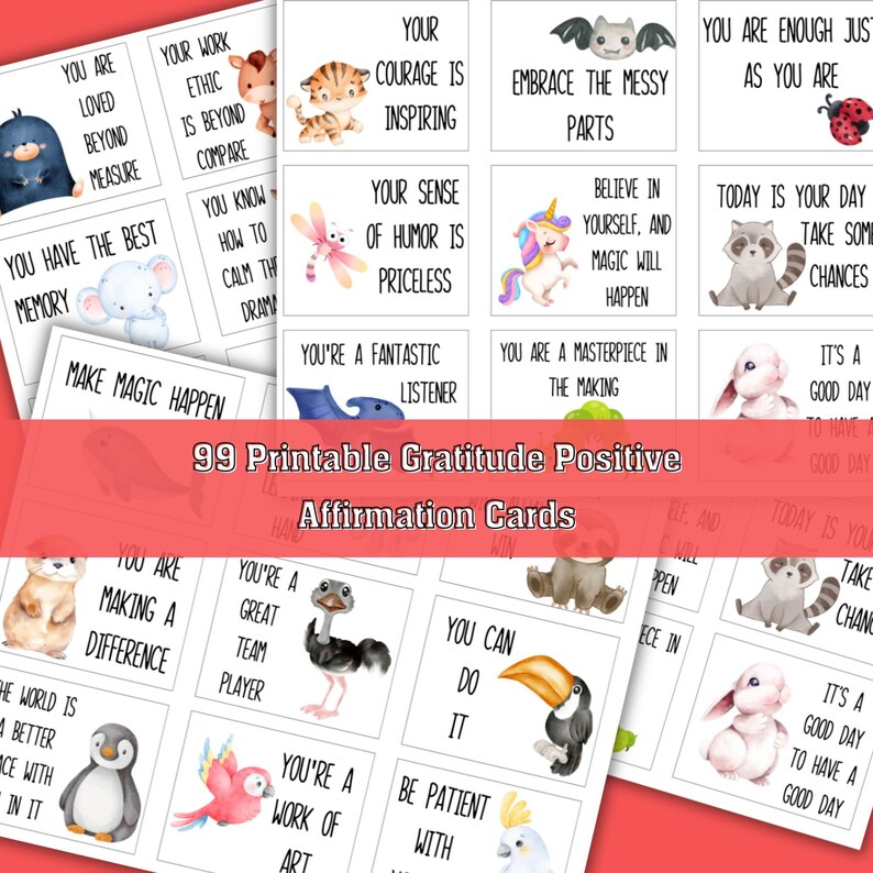 Printable Gratitude Affirmation Encouraging Notes of Encouragement ...