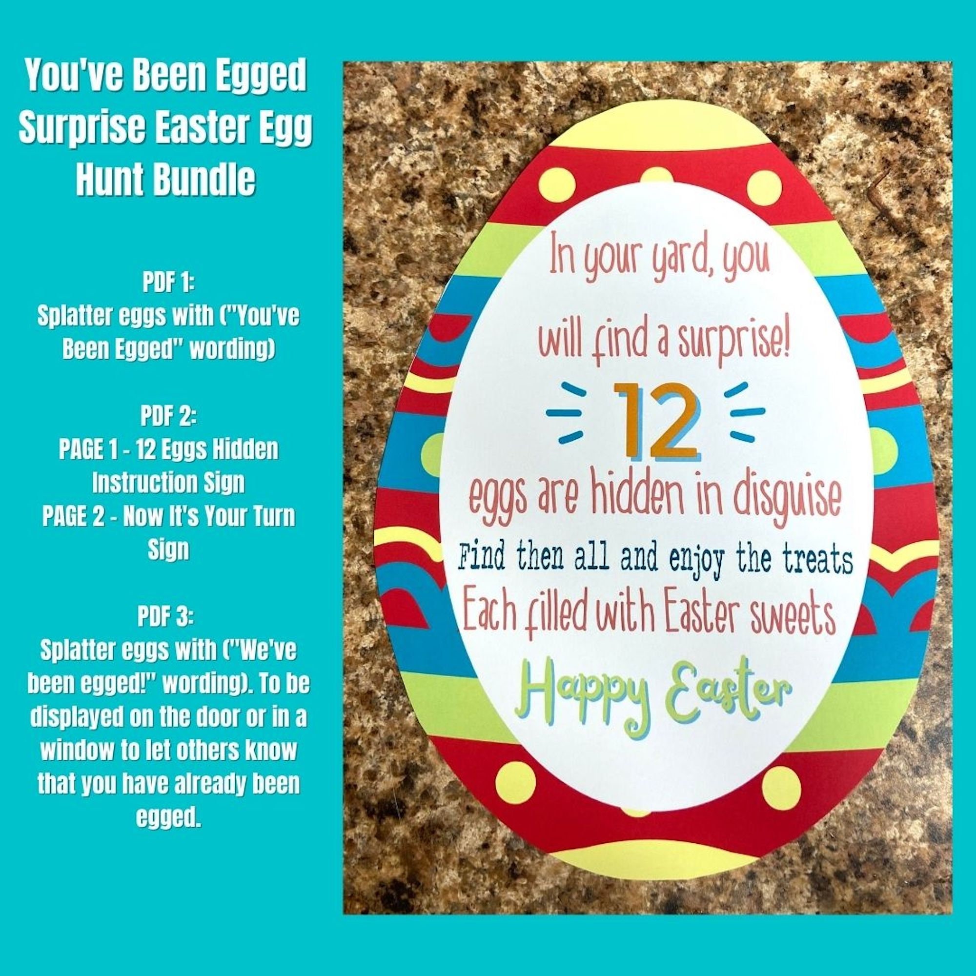 You've Been Egged Easter Printables, Easter Scavenger Hunt, Surprise ...