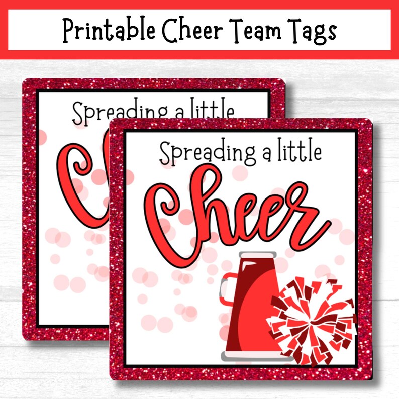 Cheer Team Printable Gift Tags: Cheerleading Squad Favors (PDF) - Etsy