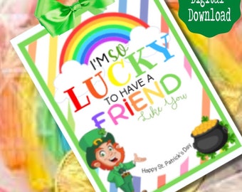 Lucky to Have a Friend Like You St. Patrick's Day Gift Tag - Etsy