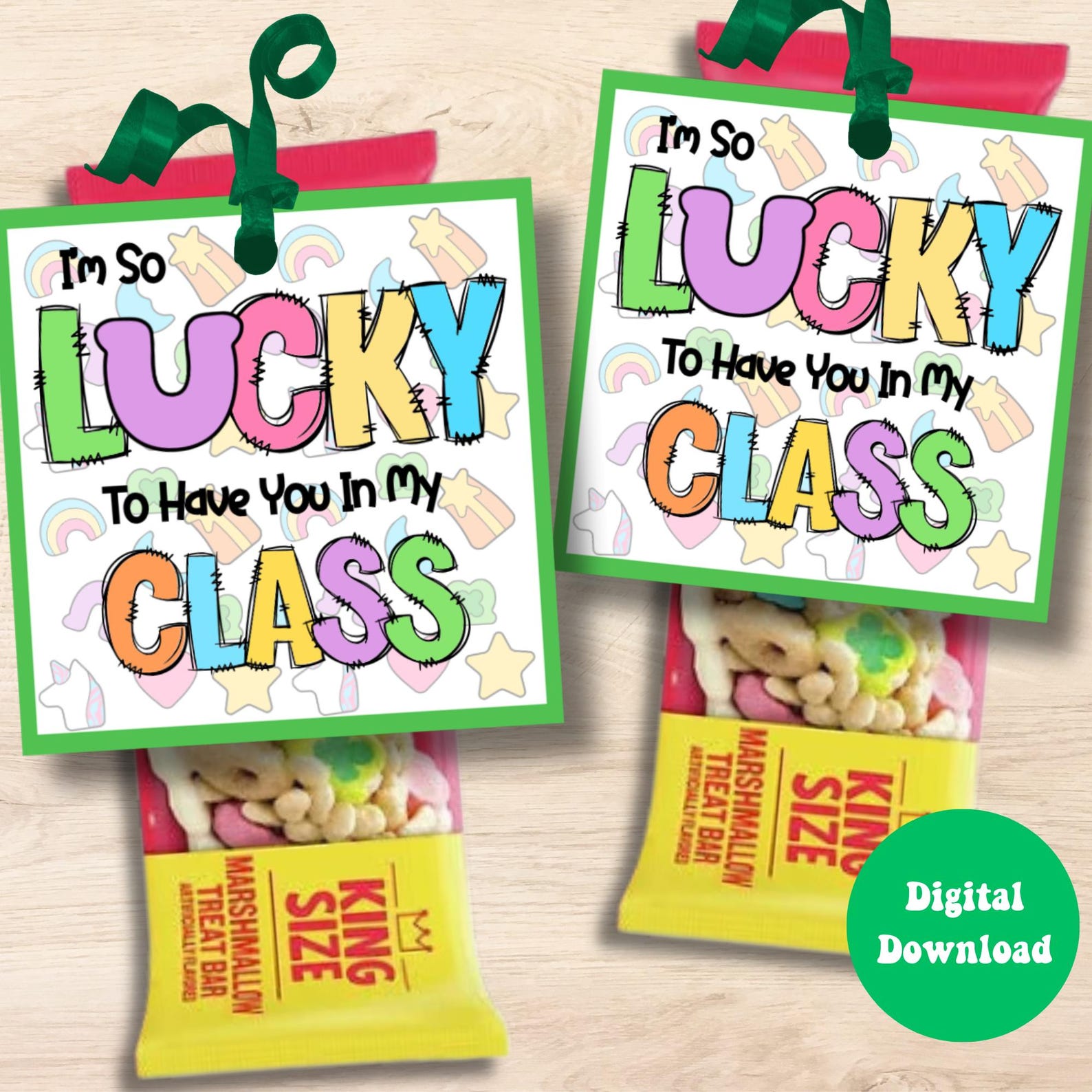 St Patricks Day Gift Tags Printable, Lucky Student Classroom Treat Tags ...