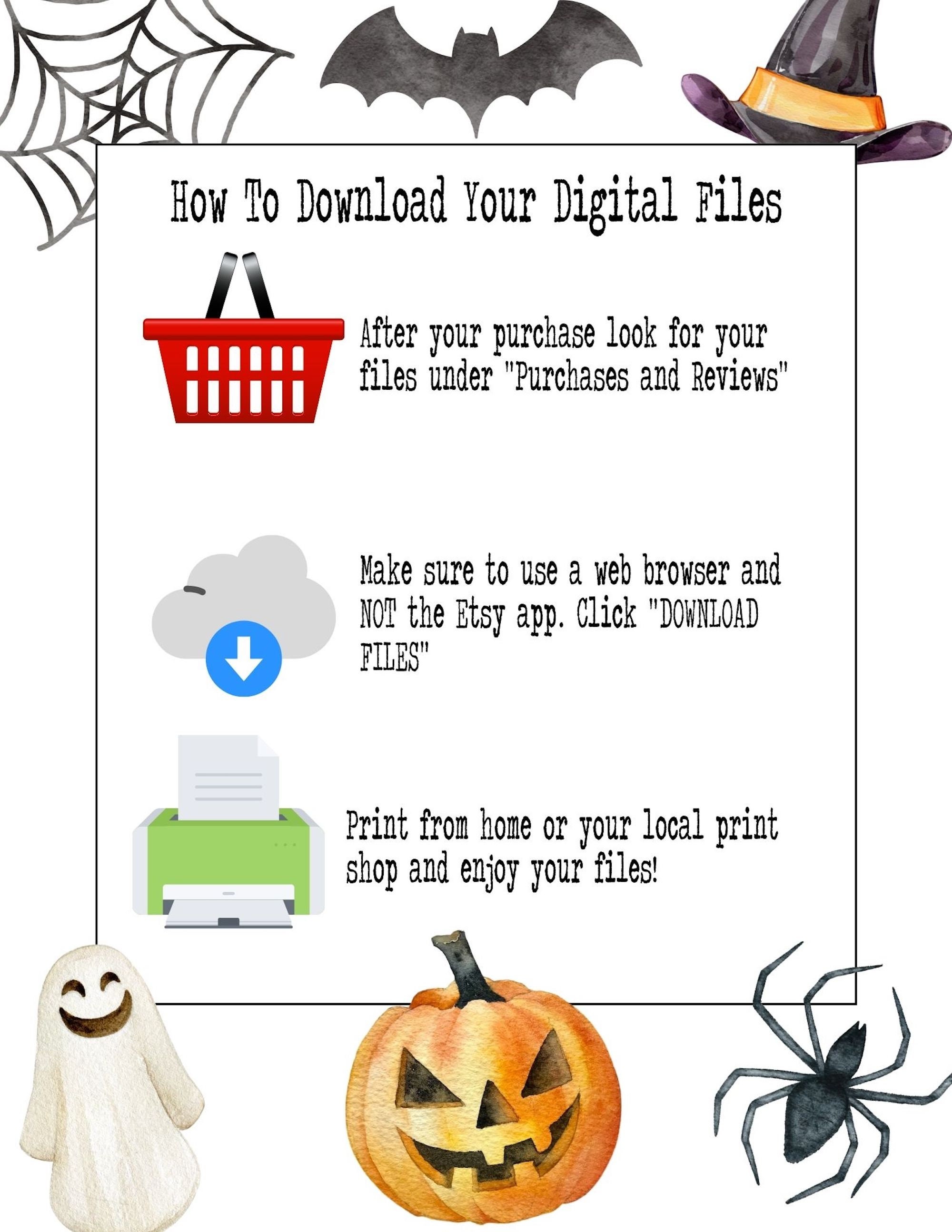 Black Cat Halloween Glow Stick Printable, Halloween Party Favor, Trick ...