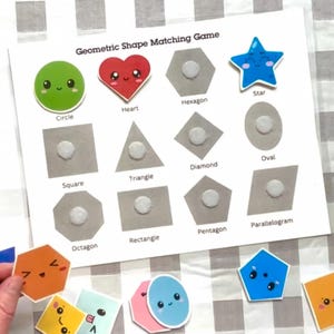 Shapes Matching Game Activity Printable PDF Pages, Fun Toddler ...