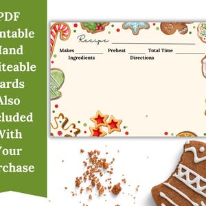 Christmas Cookie Exchange Recipe Cards: Editable Holiday Baking ...