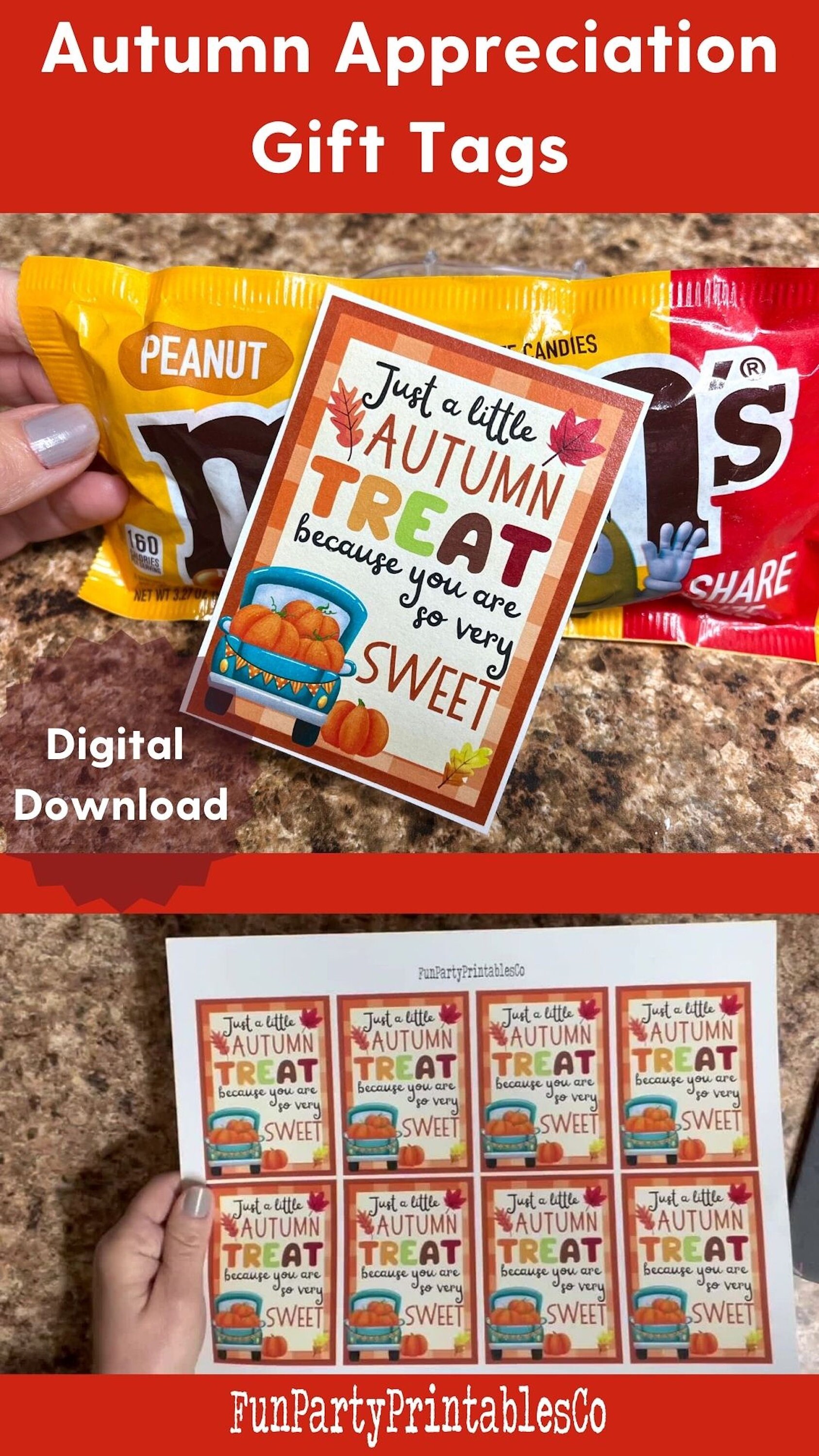 Autumn Appreciation Gift Tags: Teacher, Employee, Thanksgiving (PDF) - Etsy