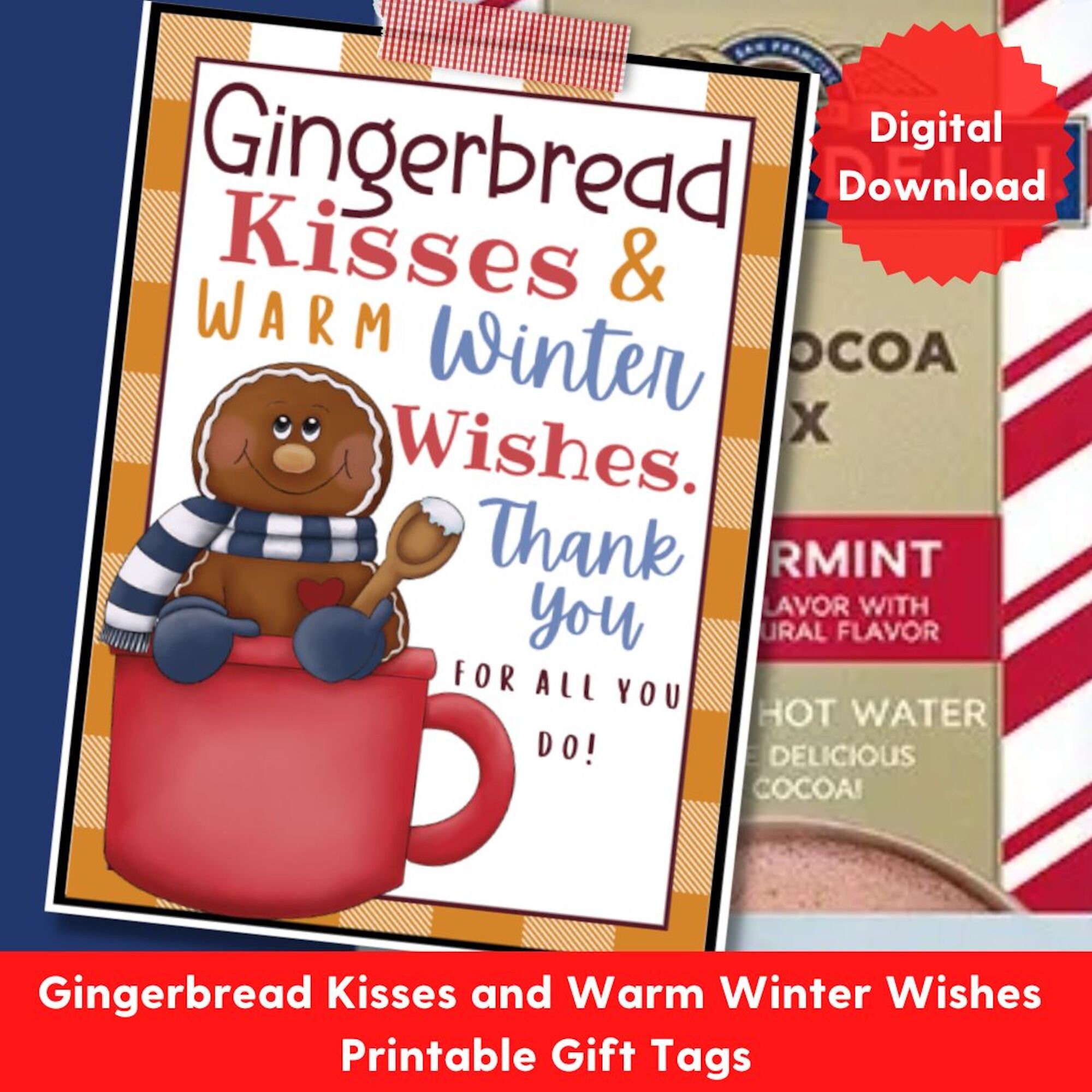 Gingerbread Man Gift Tags Employee Appreciation Tag Thank - Etsy