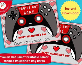 Printable Gamer Valentine Cards for Kids, Kids Valentine Cards, Gamer ...