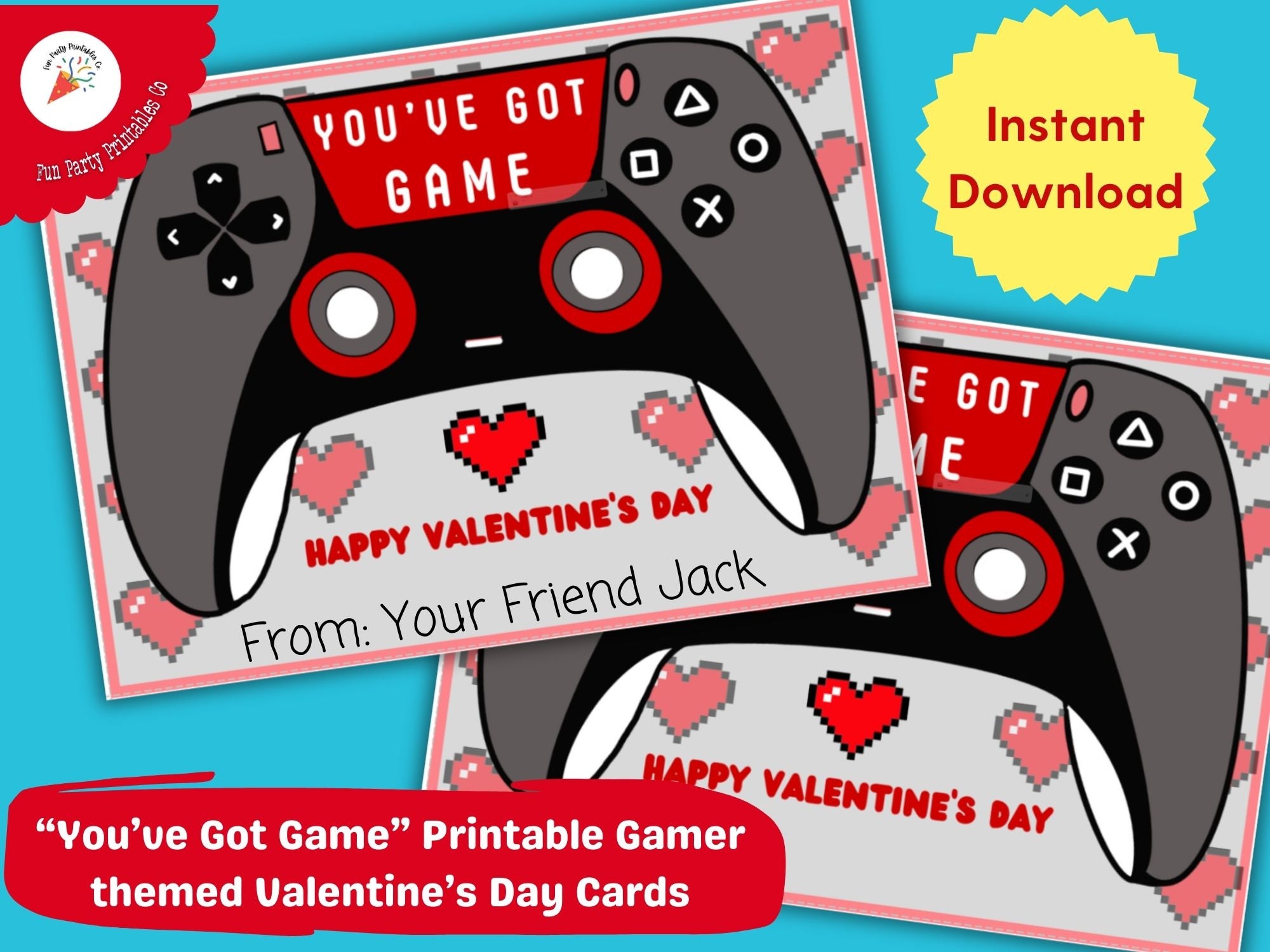 Gamer Valentine Cards for Kids, Kids Valentine Cards, Gamer Valentine ...