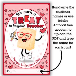 Classroom Valentines FROM TEACHER for Student Printable Valentine Tags ...