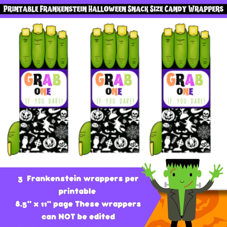 Halloween Printable Snack Size Candy Bar Wrapper Bundle, Candy Wrapper ...