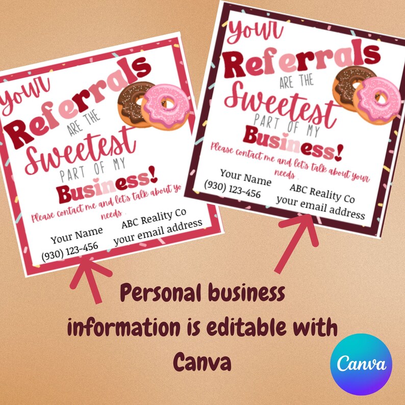Editable Realtor Referral Appreciation Tags Editable Business - Etsy