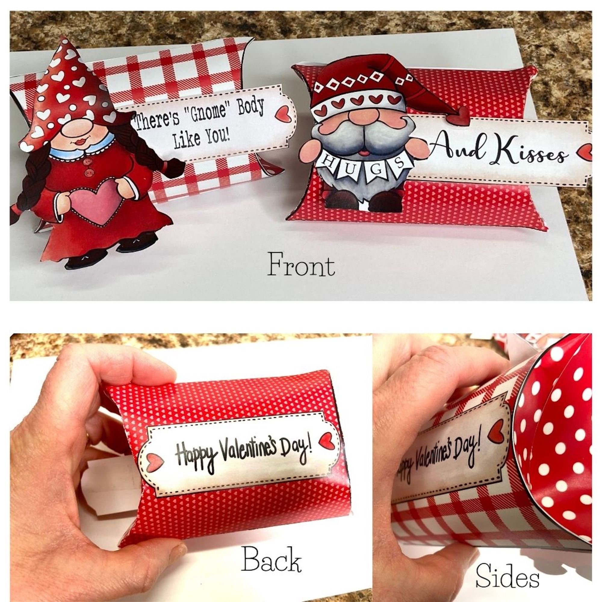 Valentine Gnome, DIY Treat Box, Printable Candy Wrapper, Printable ...