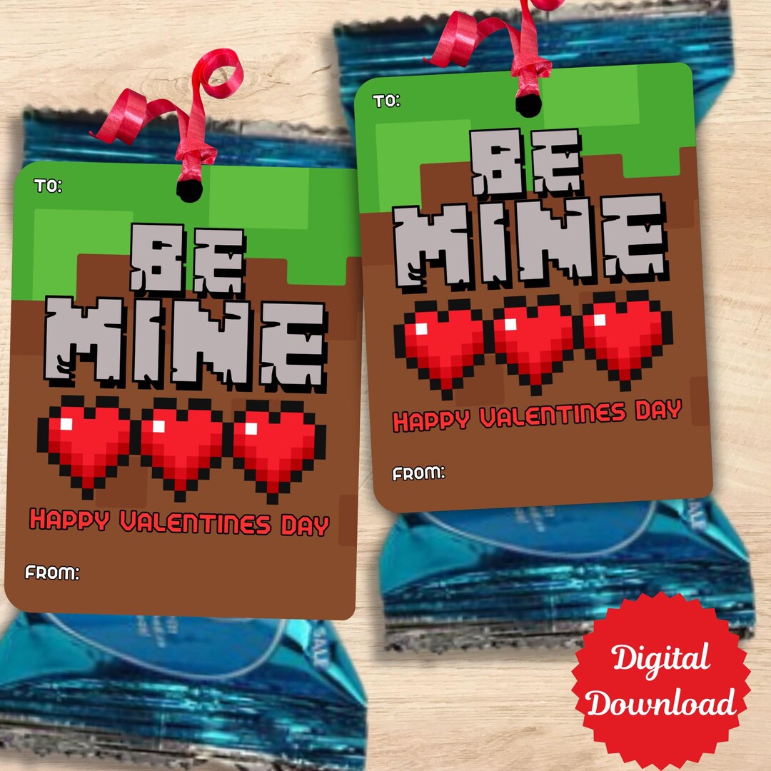 Be Mine Gamer Valentine Cards Printable School Classroom Valentines for ...