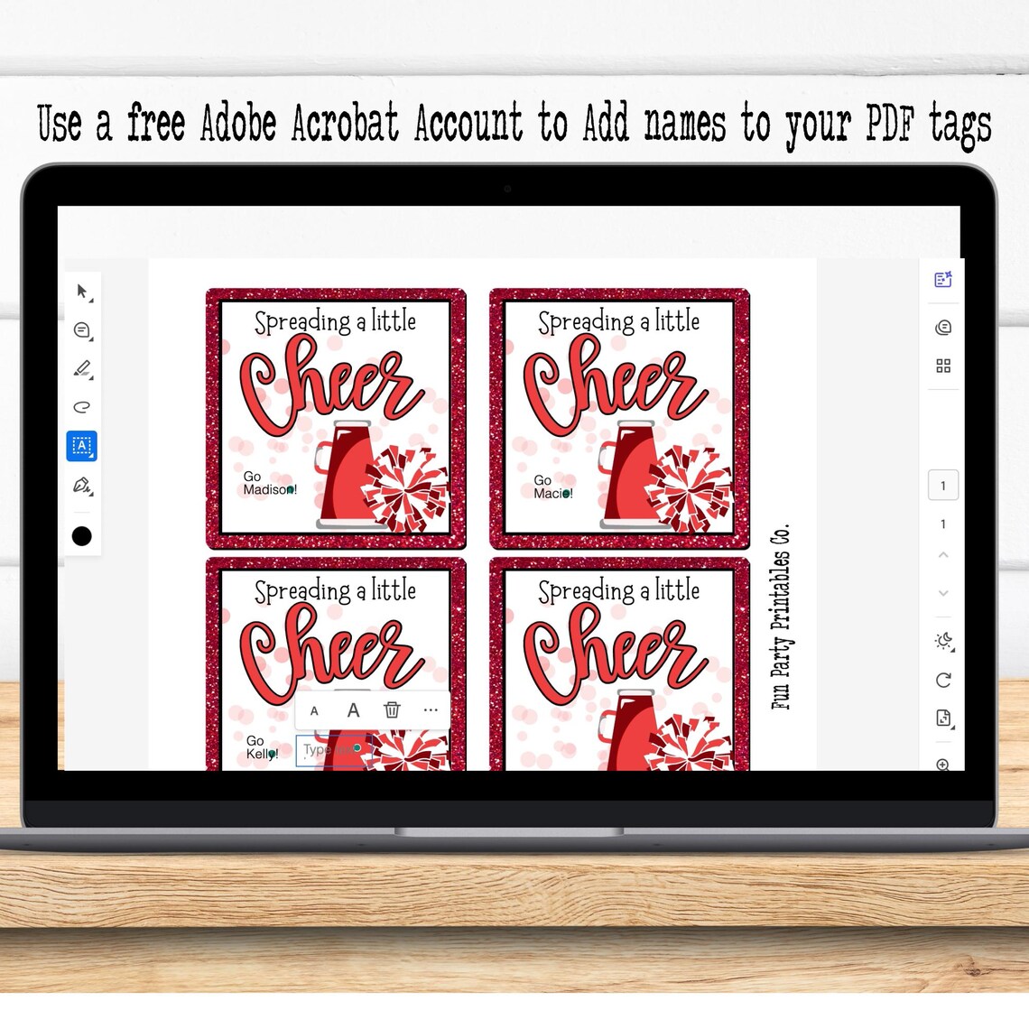 Cheer Team Printable Gift Tags: Cheerleading Squad Favors (PDF) - Etsy