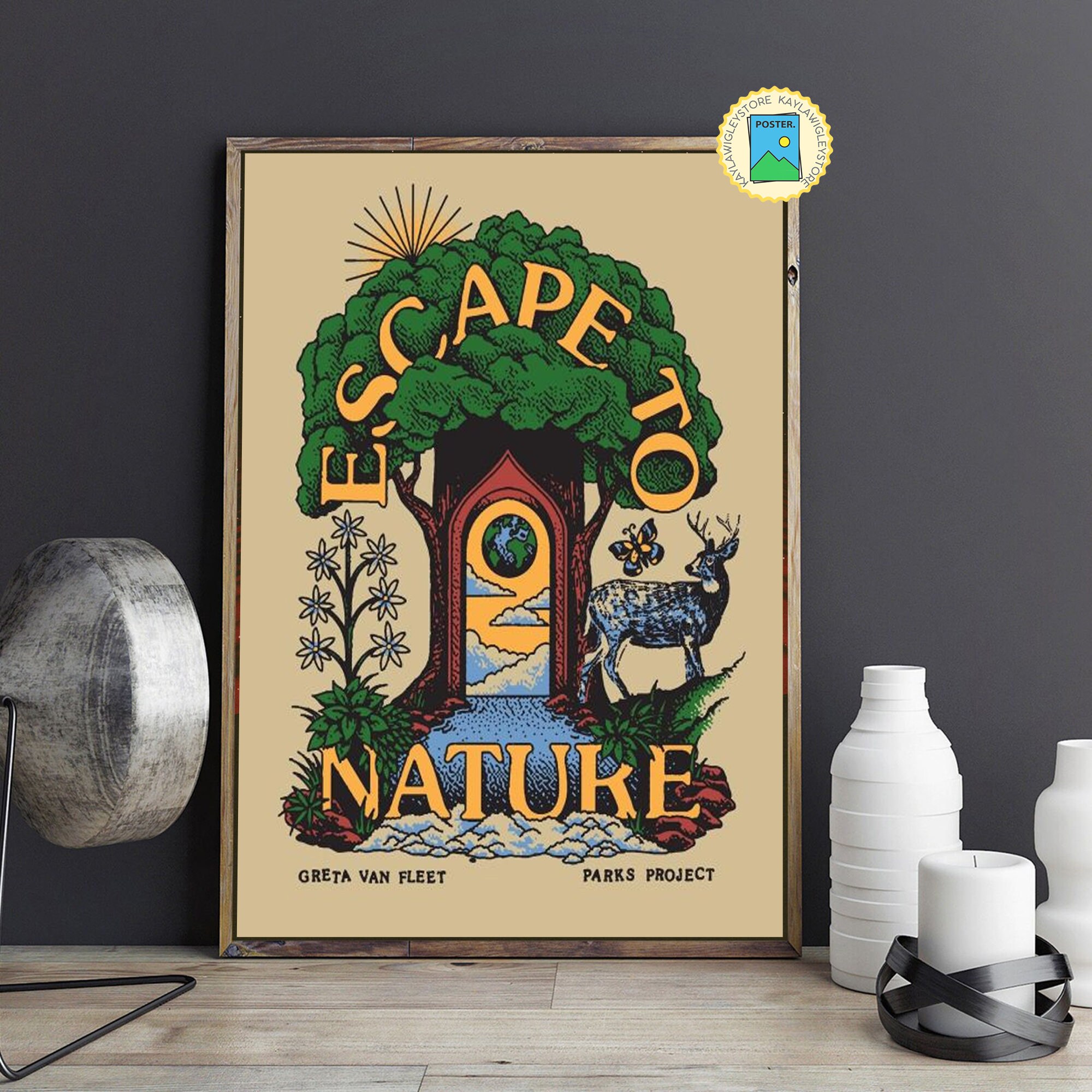 Vintage Escape To Nature Greta Van Fleet Poster - Greta Van Fleet Parks ...