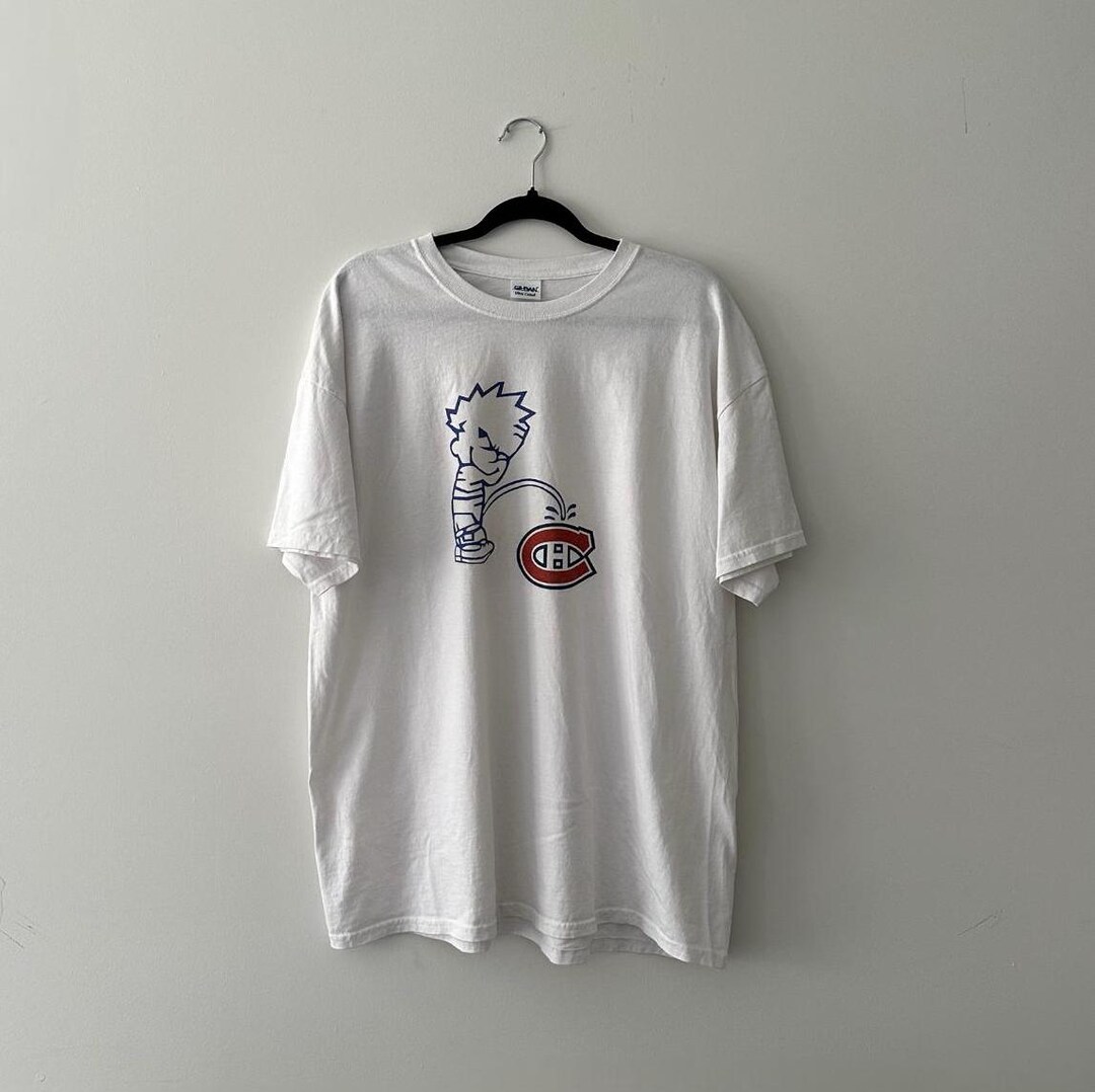 Y2K Iconic Calvin & Hobbs Peeing on NHL Montreal Canadiens | 100% ...