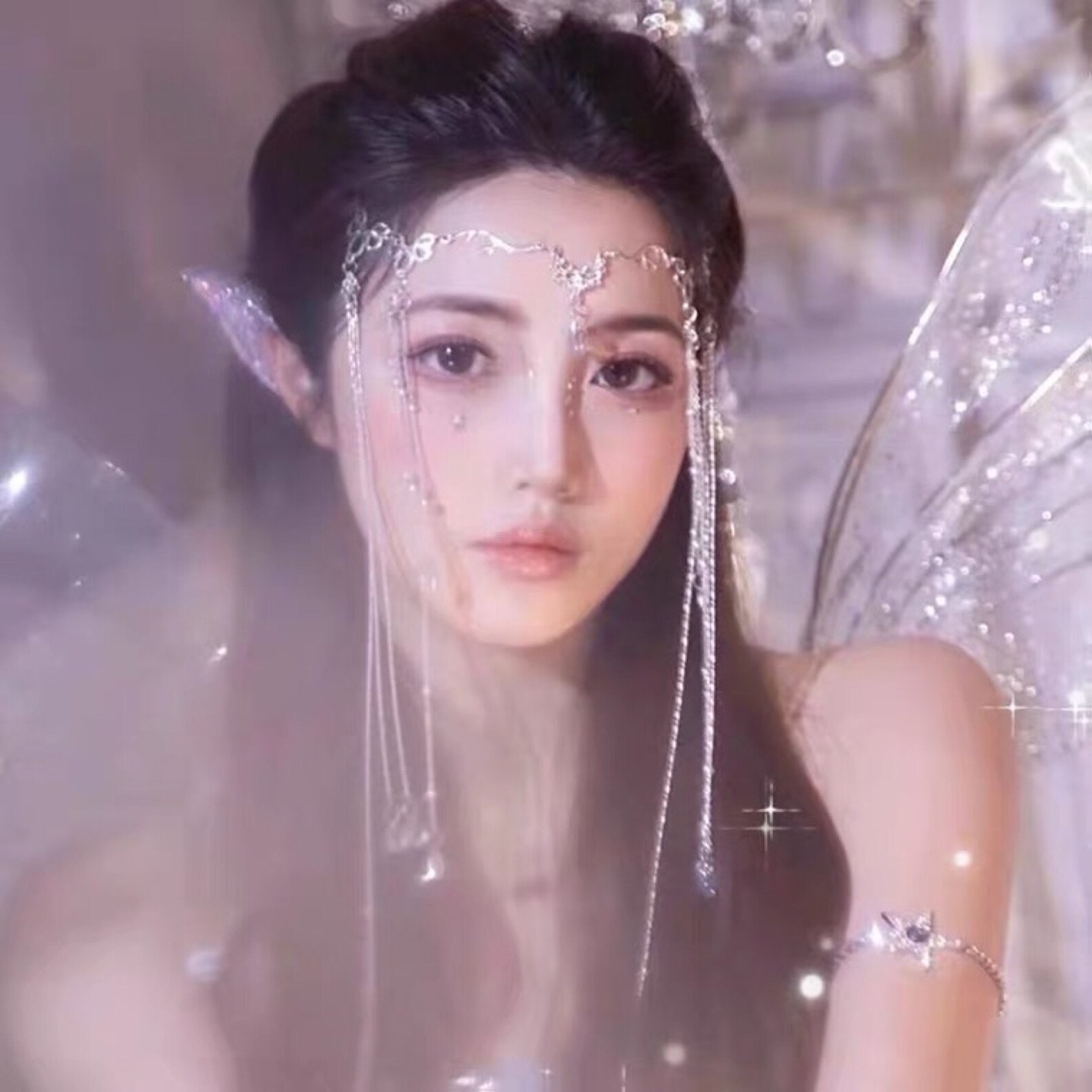 Elf Rhinestone Headpiece With Fringe Chains Ethnic Forehead - Etsy