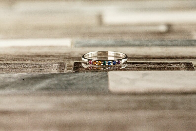 Sterling Silver Rainbow Ring, Pride, LGBTQ - Etsy