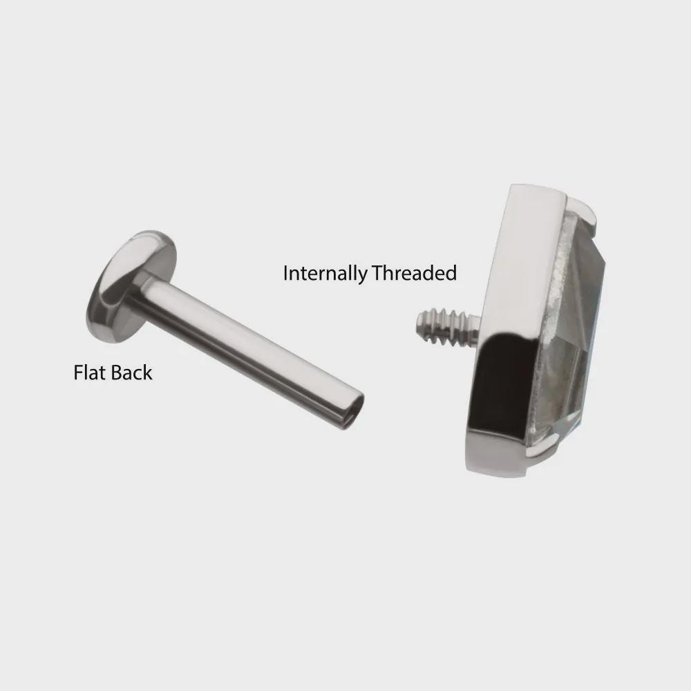 Coffin Shape Gem Internally Threaded Flat Back Cartilage Barbell ...