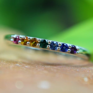 Sterling Silver Rainbow Ring, Pride, LGBTQ - Etsy